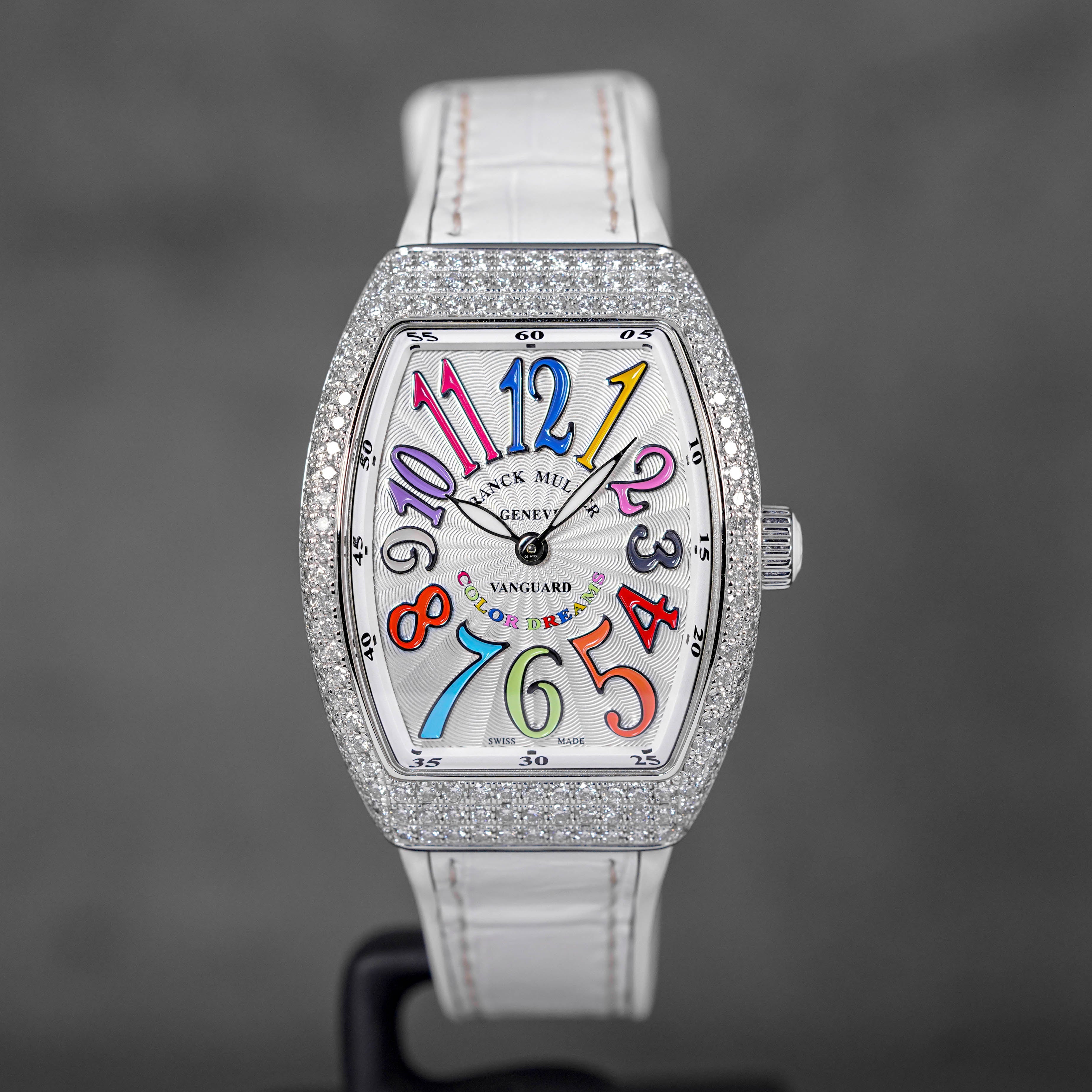 FRANCK MULLER V32 WHITE COLOR OF DREAMS FACTORY DIAMOND (UNDATED) – ONELUXE