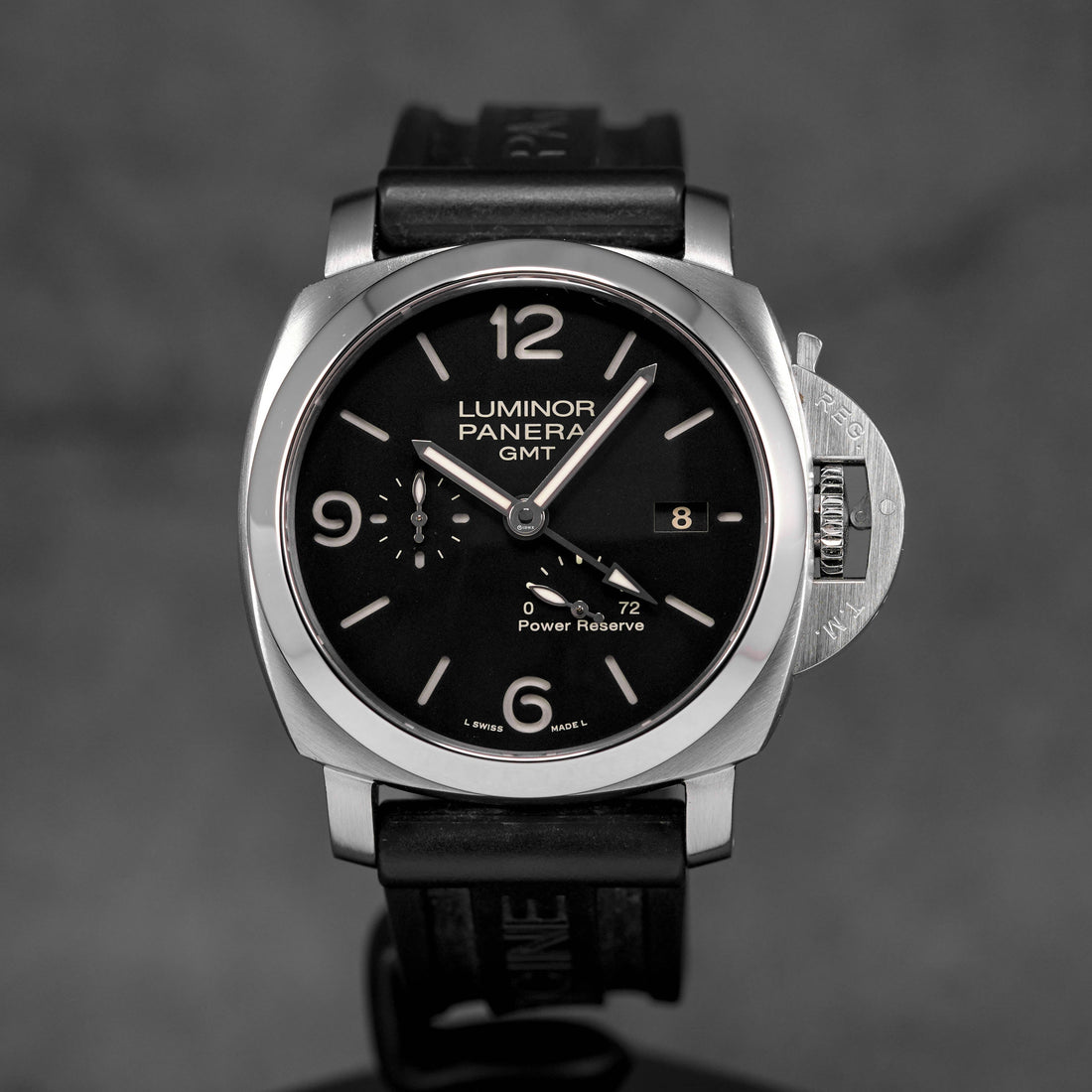 PANERAI LUMINOR 1950 3 DAYS GMT 44MM BLACK DIAL PAM 321 (2015) – ONELUXE