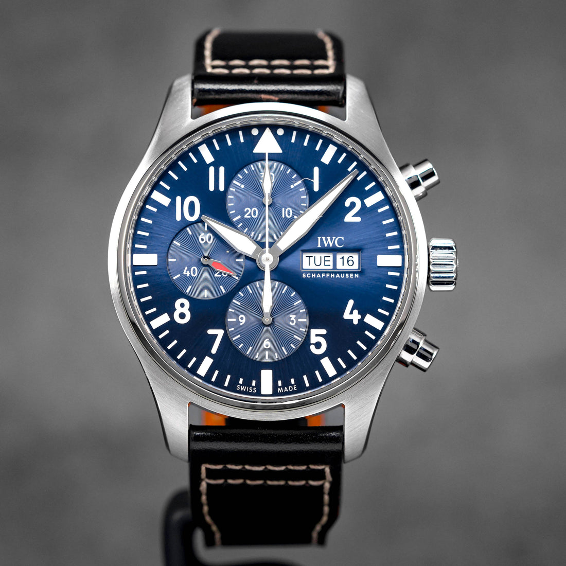 IWC PILOT'S CHRONOGRAPH 'LE PETIT PRINCE' BLUE DIAL (WATCH & BOX) – ONELUXE