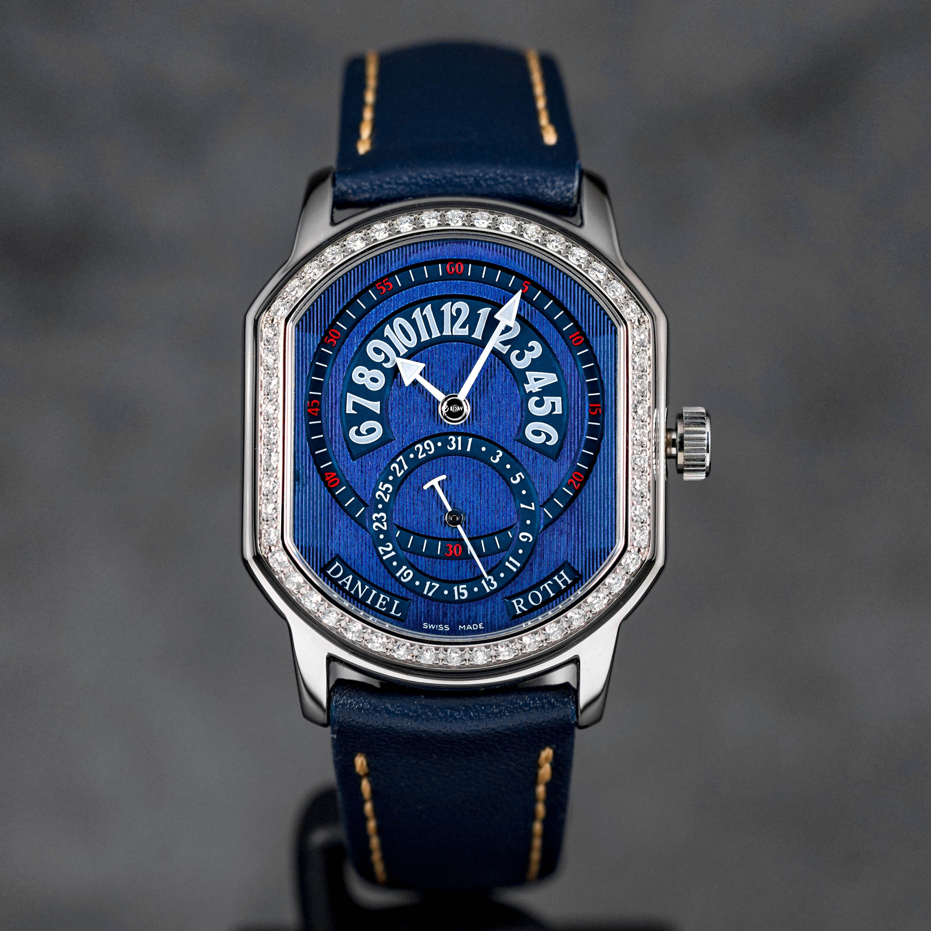 DANIEL ROTH PREMIER RETROGRADE DATE BLUE DIAL DIAMOND BEZEL (2024 ...